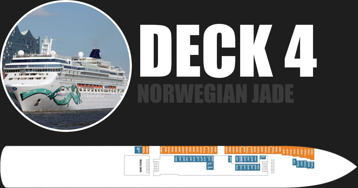 Norwegian Jade Deck 4 - Cabins & Activities